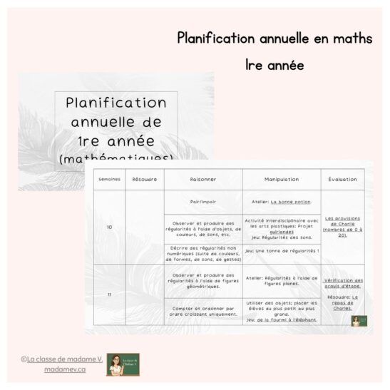 Planification annuelle par semaine en MATHS- 1re année – La classe de ...